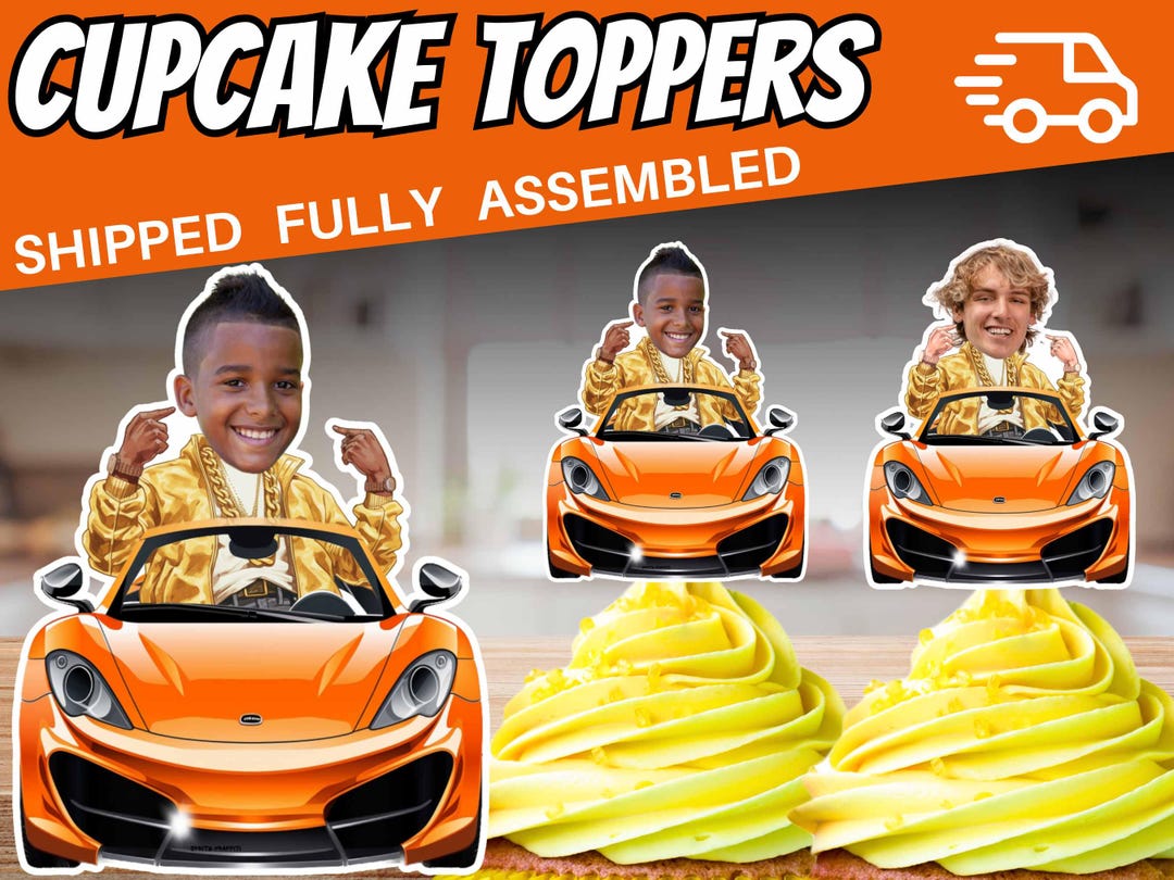 Hip Hop Car Cupcake Toppers. Hip Hop Birthday Party, Sports Car With ...