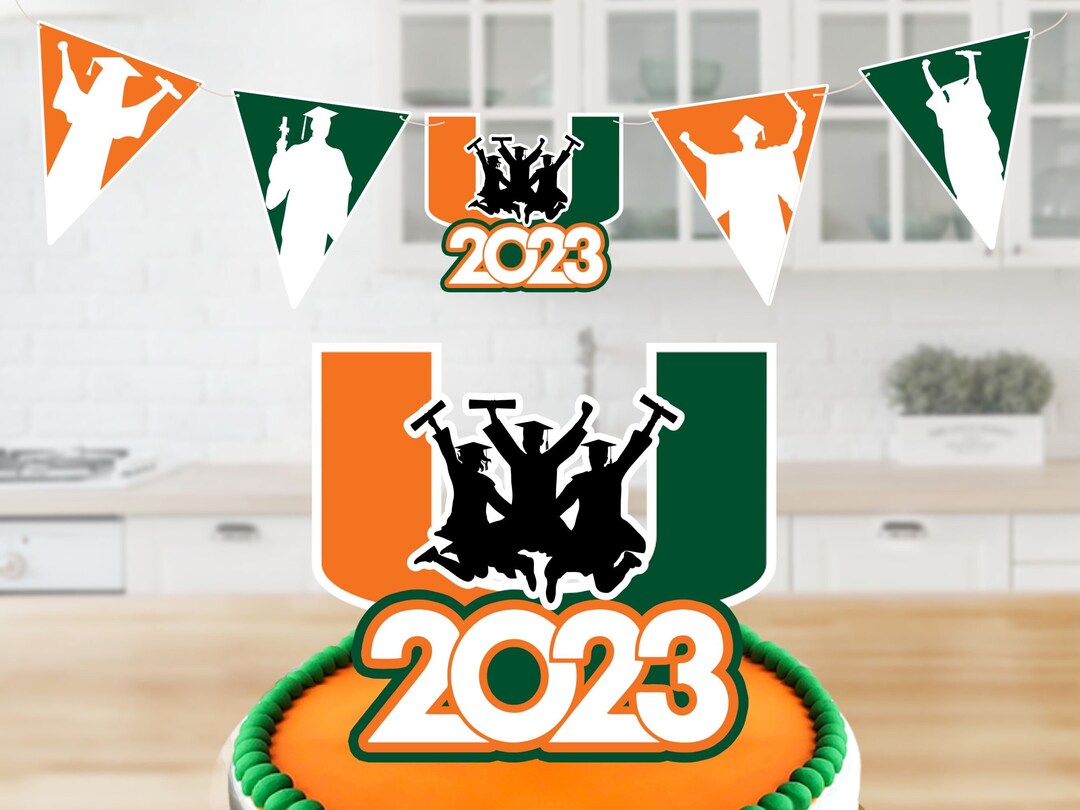 Custom School Graduation Garland and Cake Topper Bundle | College ...