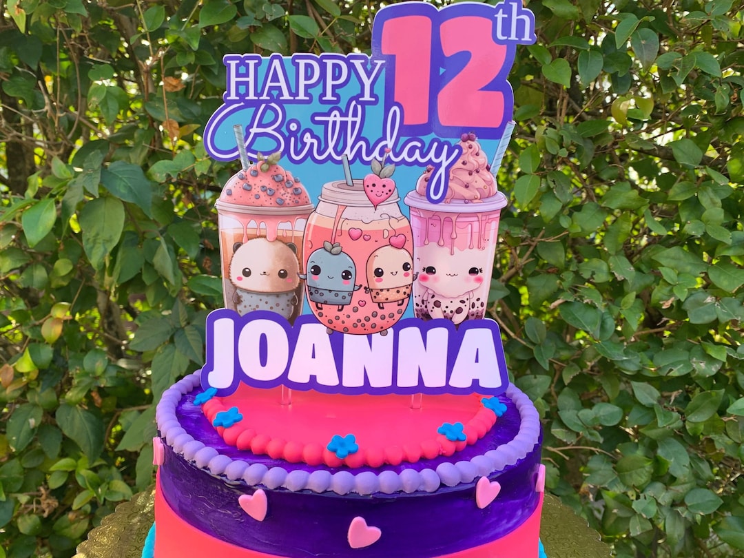 Boba Instant Download Cake Topper/boba Tea/milk Tea/digital/pearl Tea ...