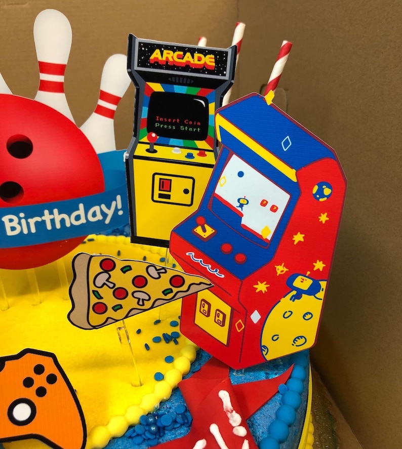 Bowling Arcade 80s Cake Topper - Etsy