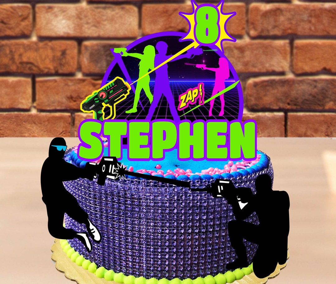 Laser Tag Personalized Birthday Cake Topper/printable Digital File ...