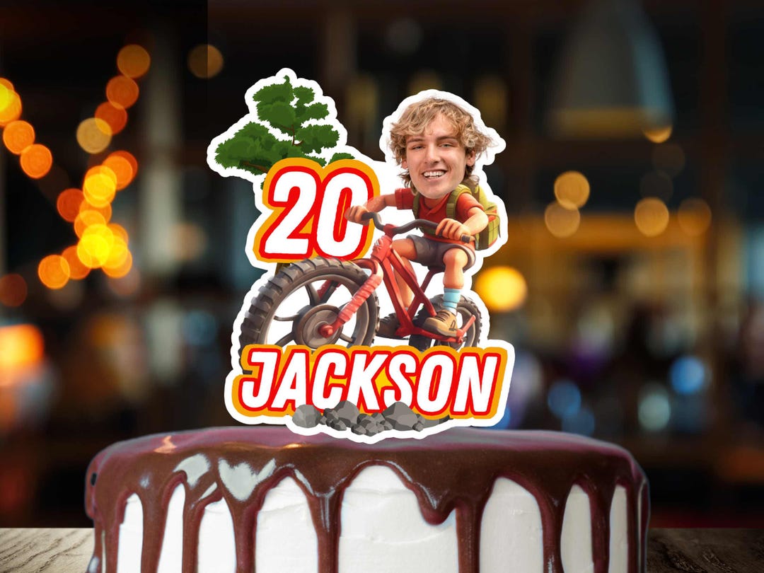 Printable Funny Mountain Bike Cake Toppers, Bike Riders Face for Biker ...