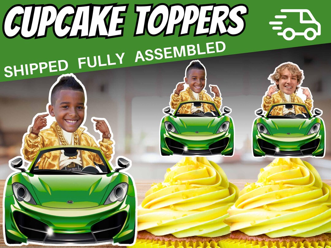 Hip Hop Car Cupcake Toppers. Hip Hop Birthday Party, Sports Car With ...