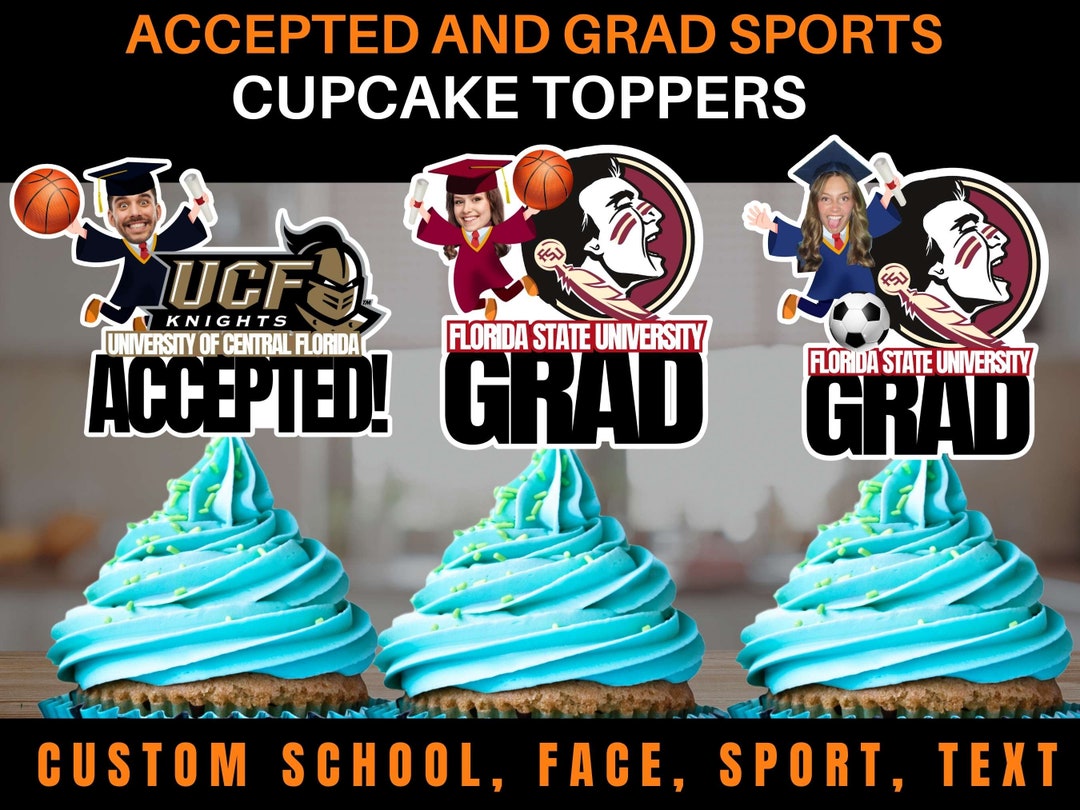Printable Custom Graduation & Acceptance Cupcake Topper Personalized ...