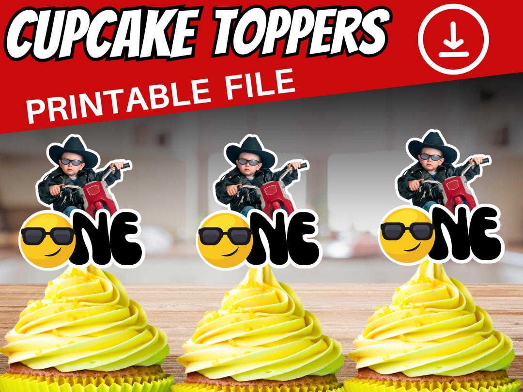 Printable One Cool Dude Cupcake Toppers First Birthday Baby Custom ...