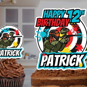 Paintball Cake Topper Bundle Printable Cupcake Camo Instant Download ...