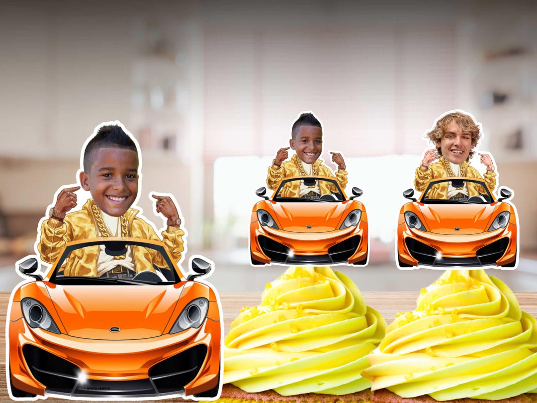 Printable Hip Hop Sports Car Cupcake Toppers Rapper With Fast Luxury ...