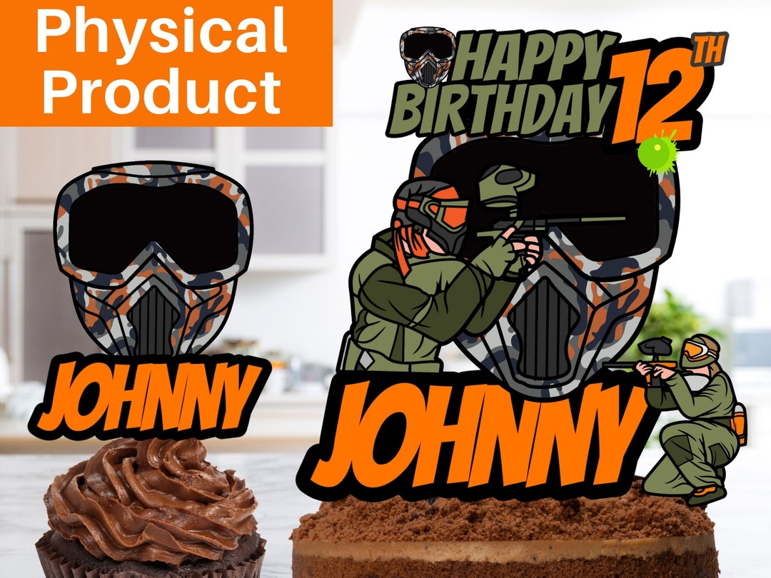Paintball Cake & Cupcake Topper Bundle Fast Shipping Done - Etsy