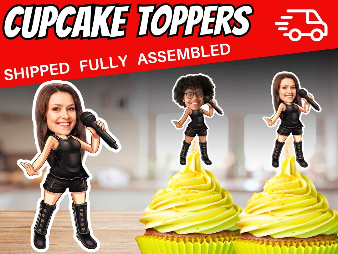 Singer Pop Star Cupcake Personalized Karaoke Theme Face. Singers ...