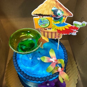 Parrot Card Stock Cake Topper - Tropical Party Decoration - Etsy