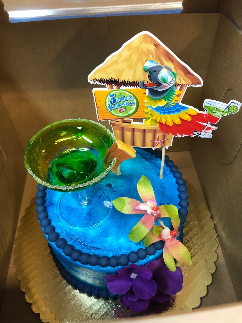 Parrot Card Stock Cake Topper - Tropical Party Decoration - Etsy