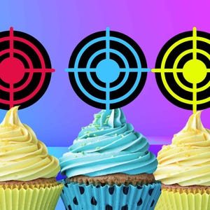 Printable Laser Tag Cupcake Toppers. Instant Digital Download 11 Piece ...