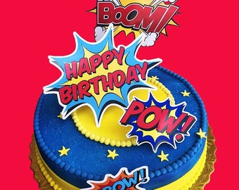 Pow Boom Cake Topper - Etsy