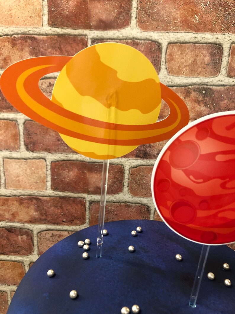 9 Planets and the Sun Solar System Card Stock Cake Toppers - Etsy