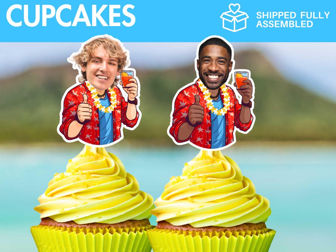 Funny Luau Cupcake Toppers Tropical Leis and Shirt, 5 Oclock Somewhere ...