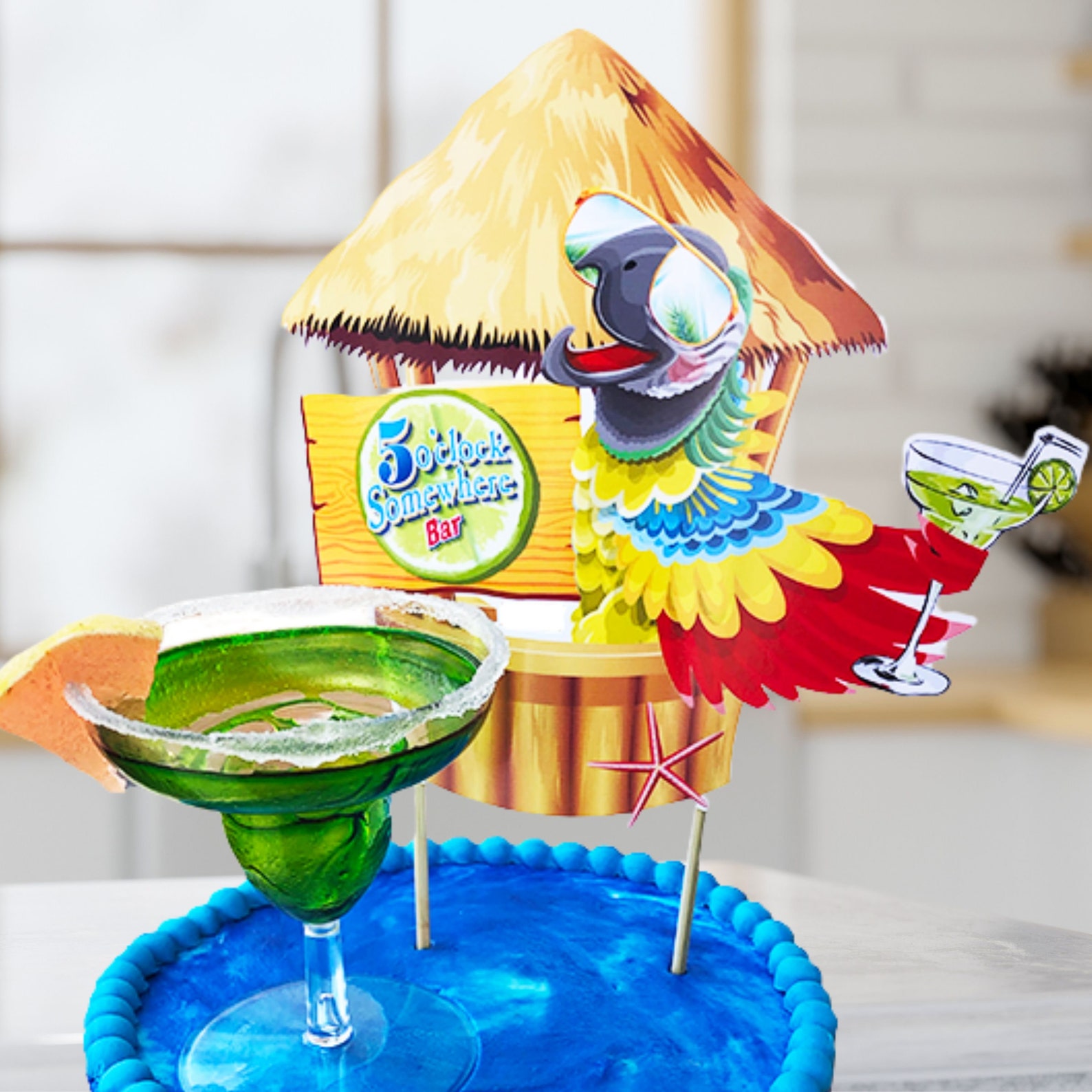 Printable Parrot Cake Topper | Tropical Luau Party (digital File) - Etsy