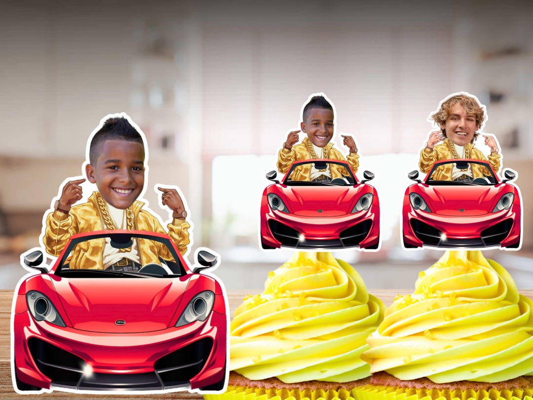 Printable Hip Hop Sports Car Cupcake Toppers Rapper With Fast Luxury ...