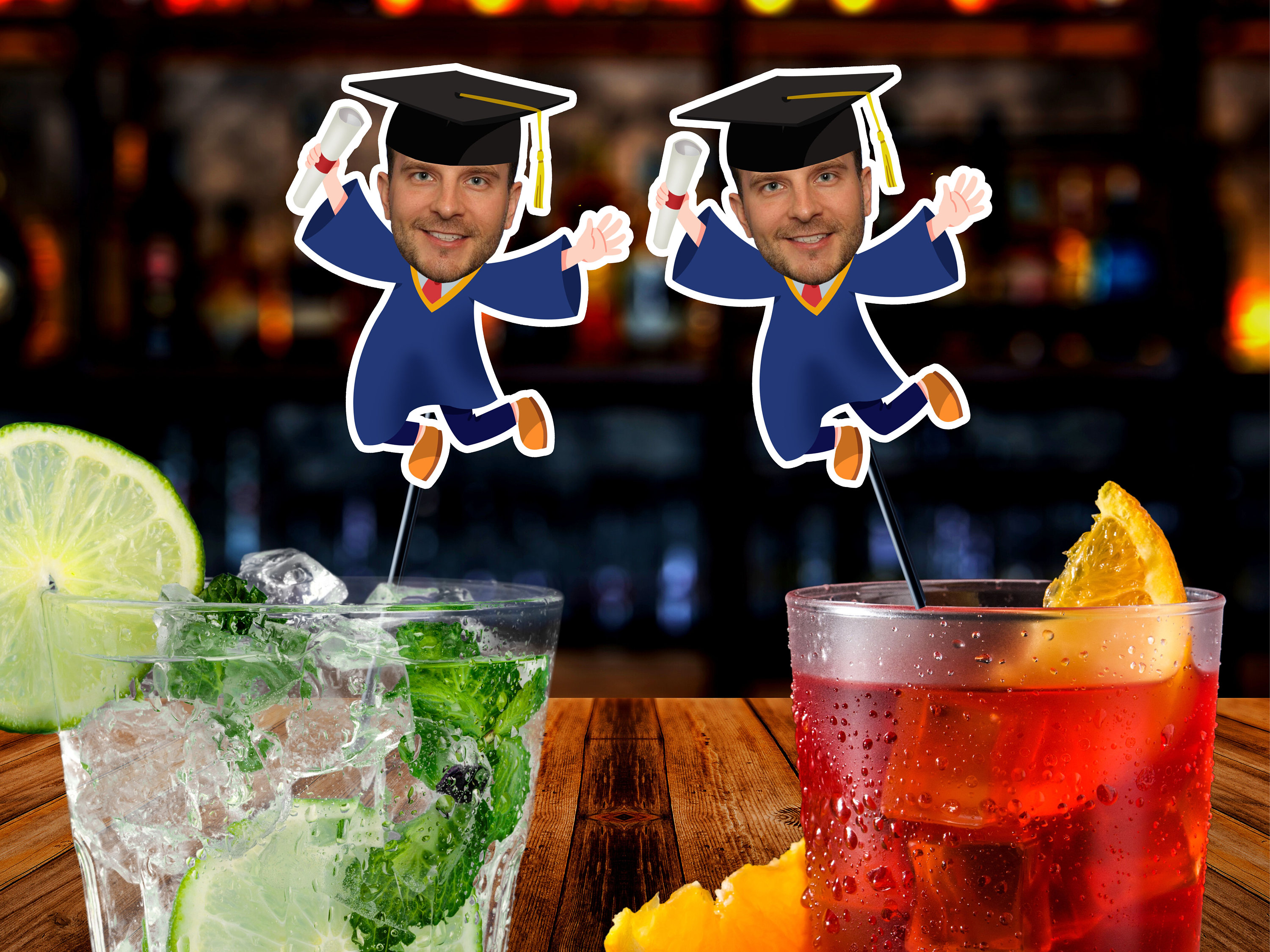 Graduate Custom Drink Stirrers Personalized With Face, Stir Sticks ...
