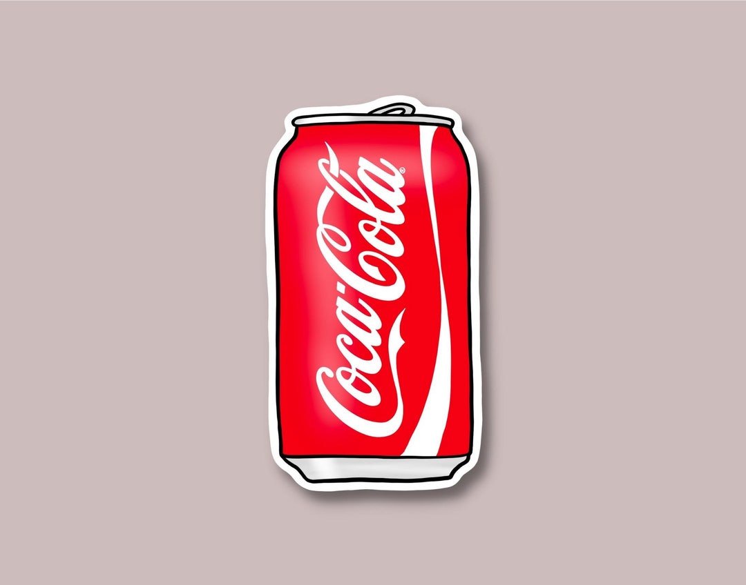 Coca-cola Can Glossy Waterproof Sticker Coke Soda Can Laptop - Etsy