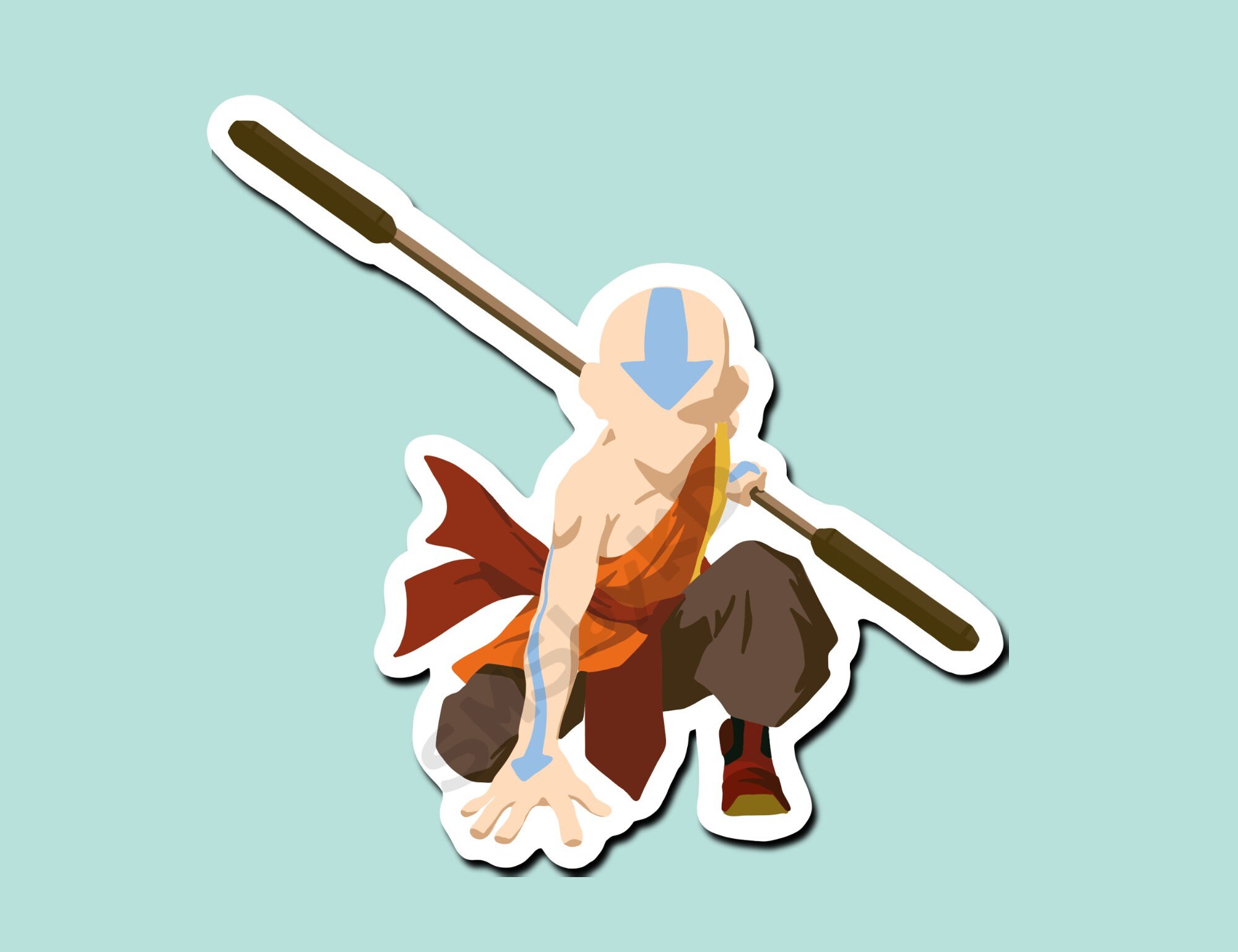 Aang Avatar Glossy Sticker Pretty Stickers Laptop Stickers | Etsy