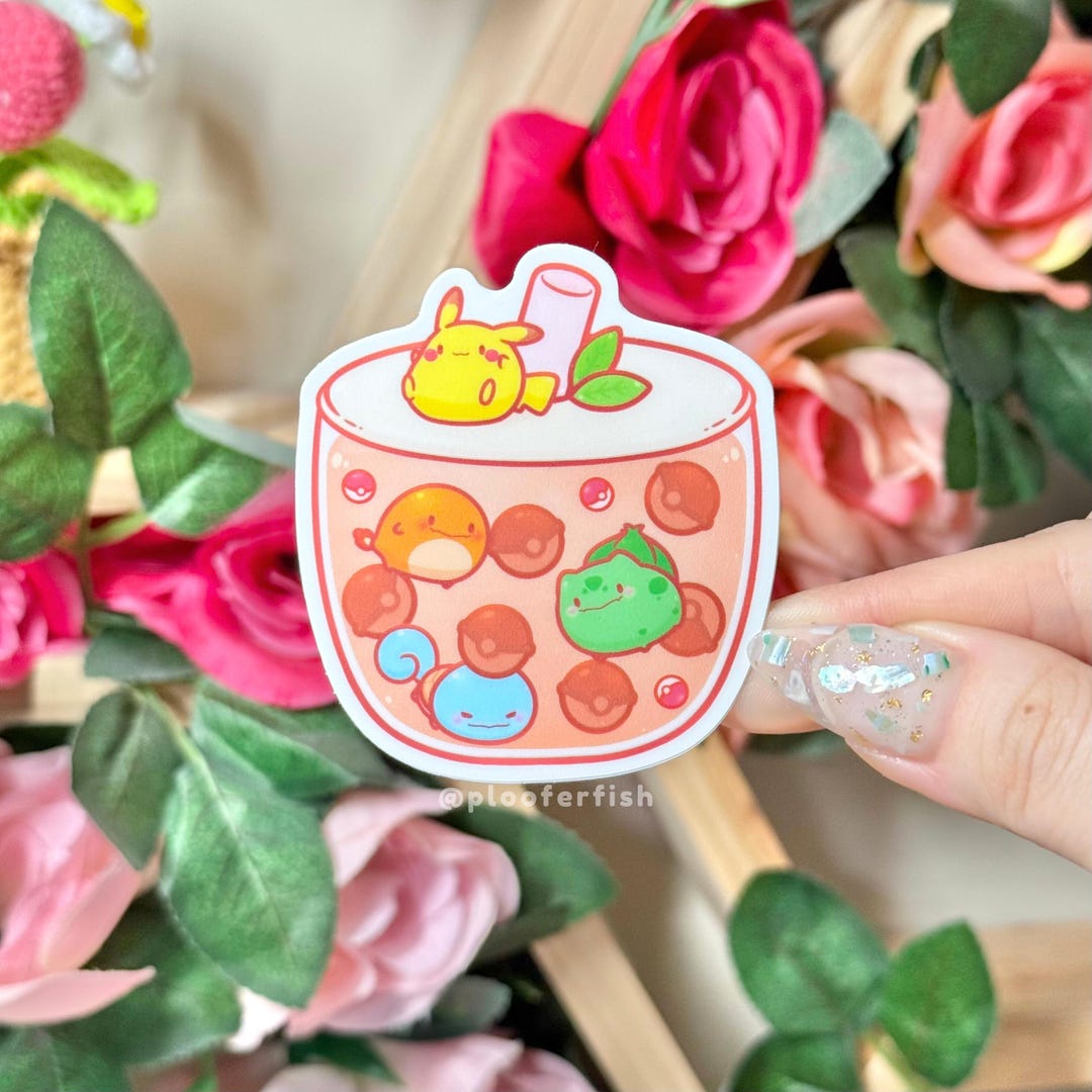 Poké Starters in Boba Land Stickers | BUY 3 GET 1 FREE | Cute Matte ...