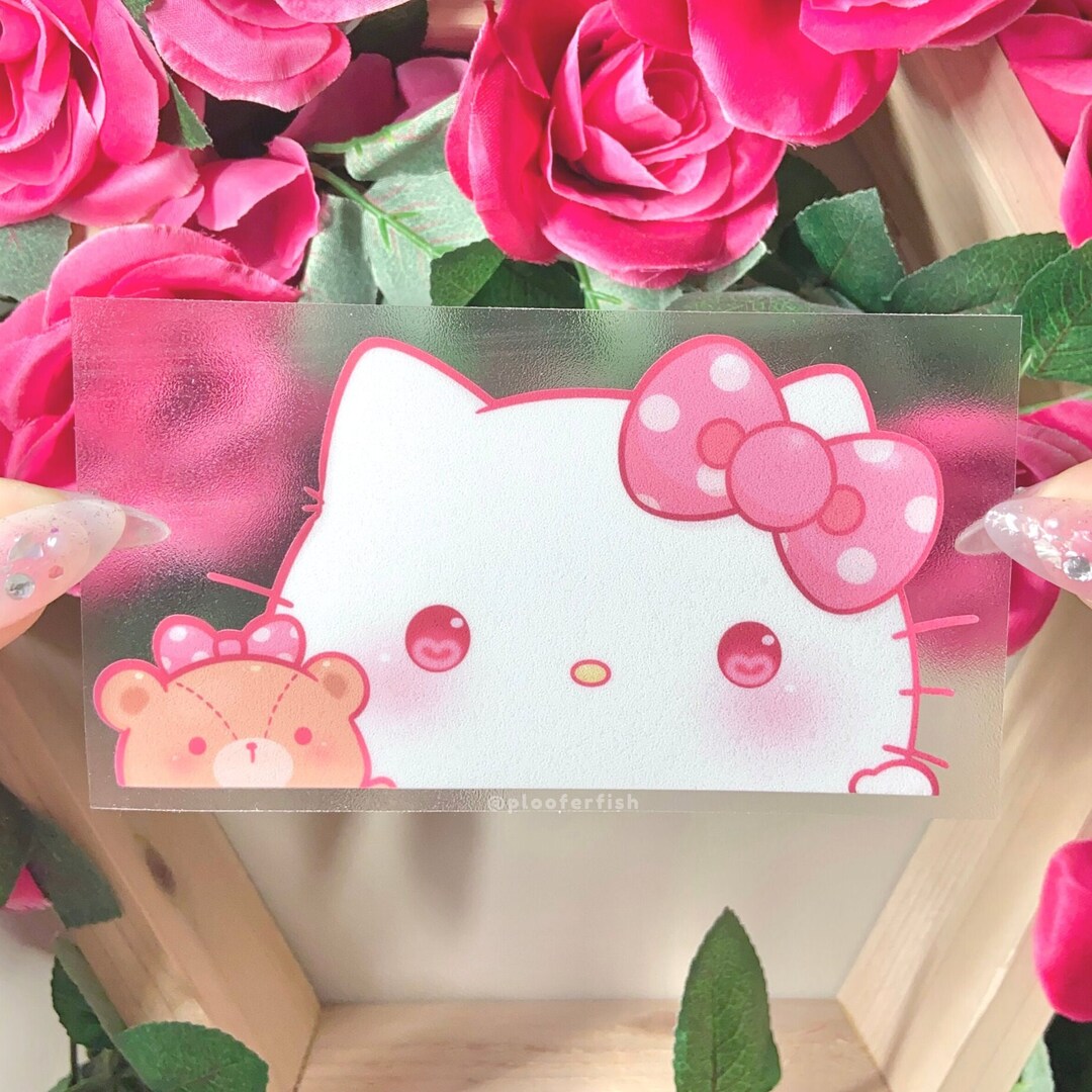 Cat Says Hi Large Peeker Stickers | Cute Glossy Waterproof ...