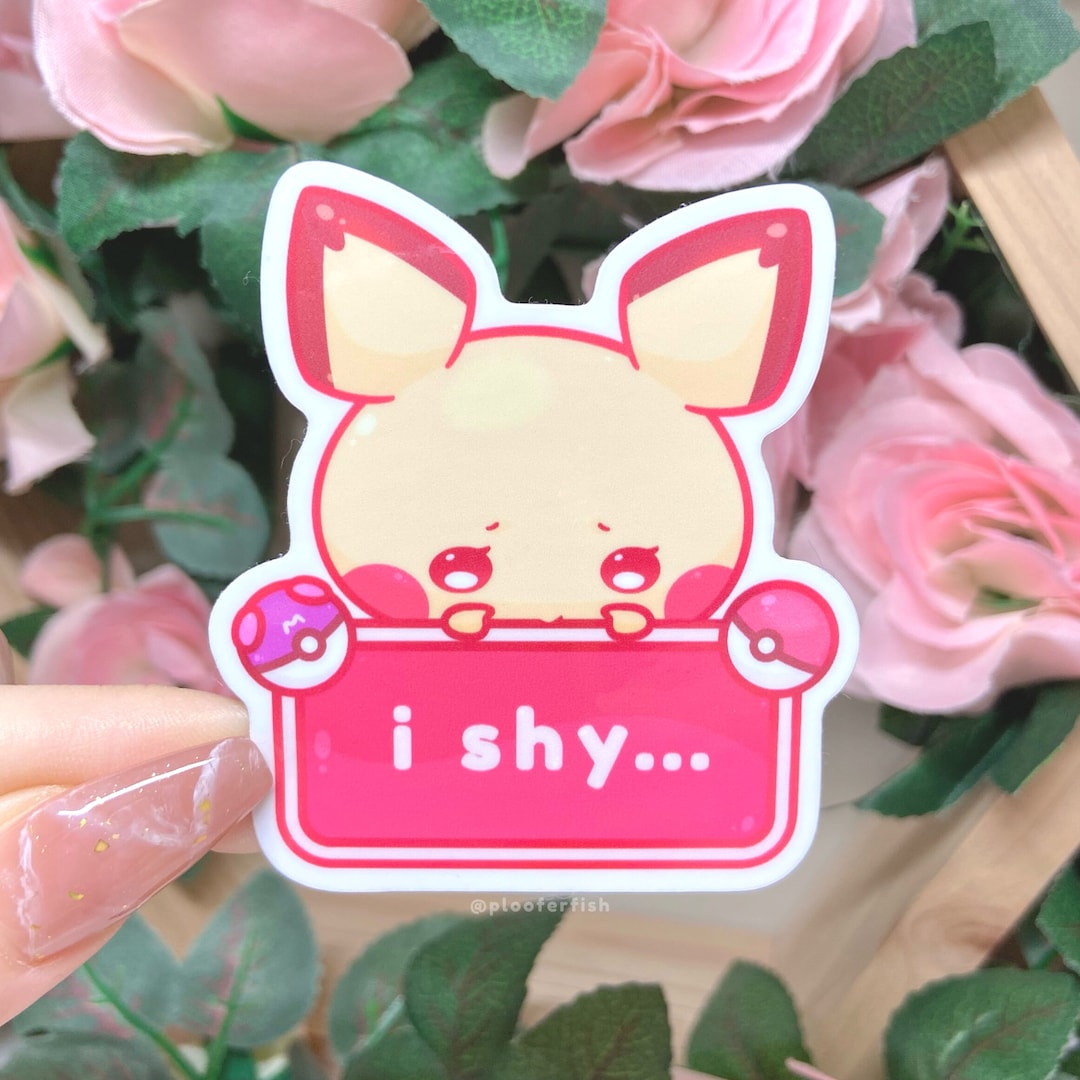 I Shy... Pichu Stickers | BUY 3 GET 1 FREE | Cute Glossy Waterproof ...