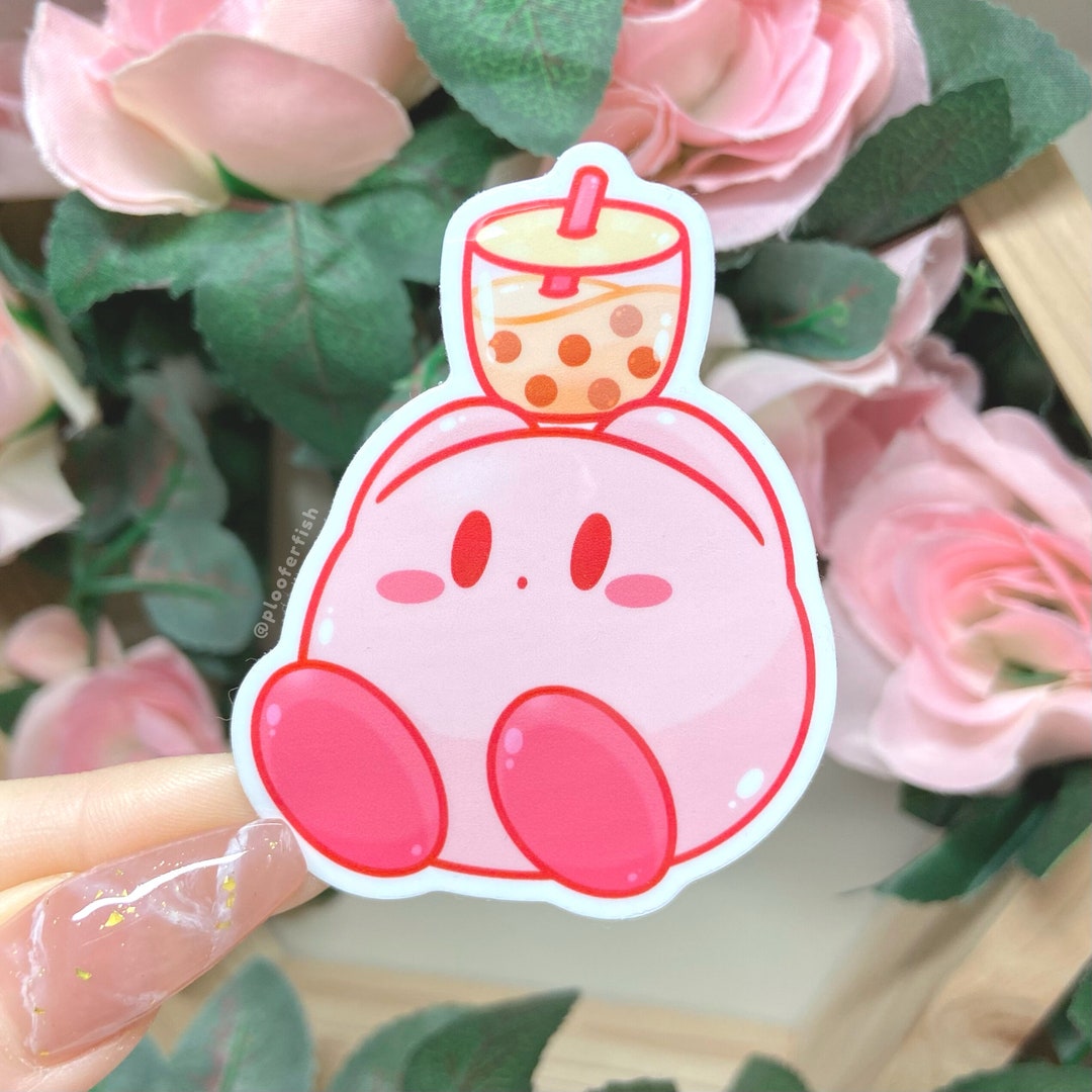 Kirbo + Boba Stickers | BUY 3 GET 1 FREE | Cute Glossy Waterproof ...