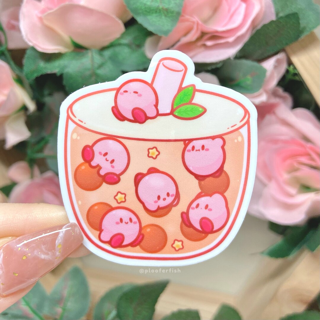 Kirby in Boba Land Stickers BUY 3 GET 1 FREE Cute Glossy Waterproof ...