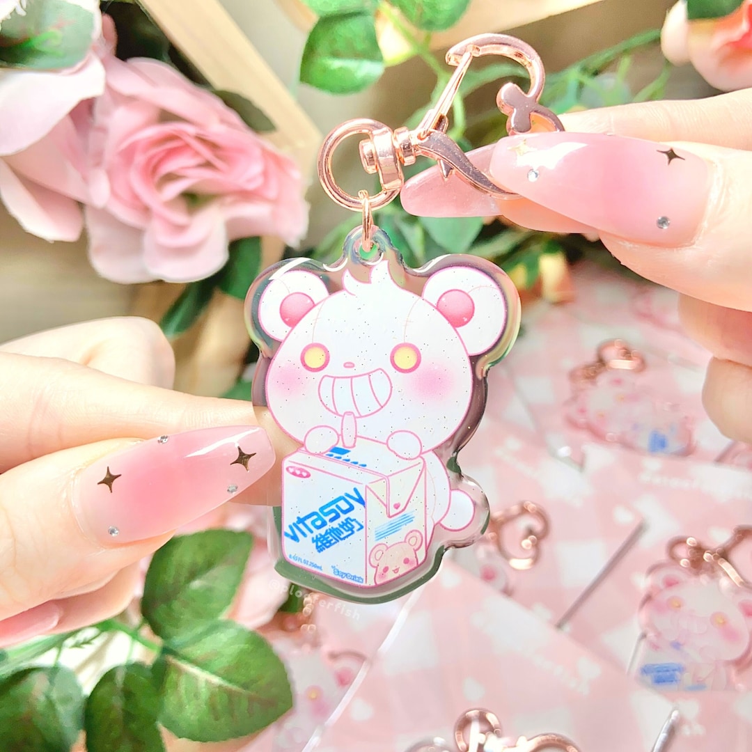 Maplestory Targa + Vitasoy Glitter Acrylic Charms | Double-sided ...