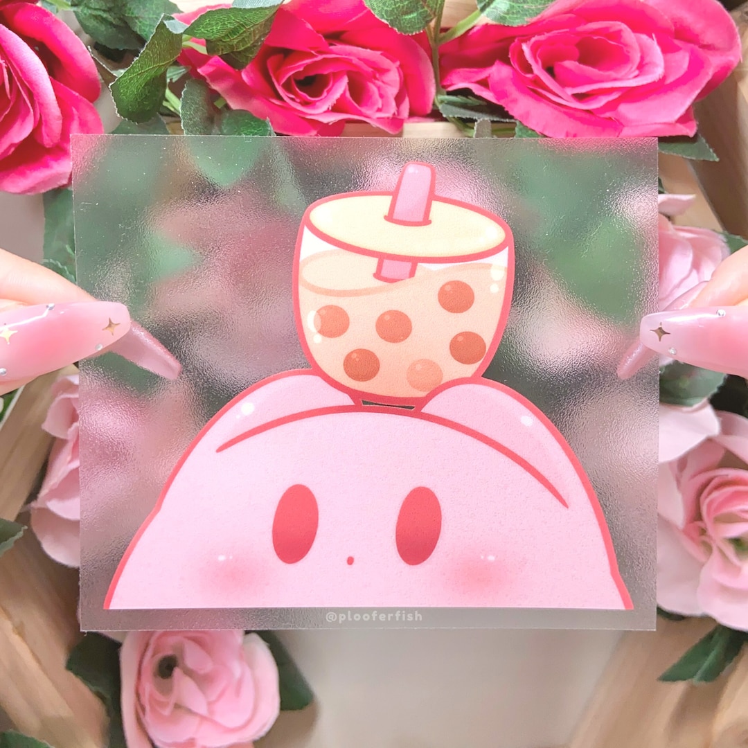Kirbo Boba Large Peeker Stickers | Cute Glossy Waterproof ...