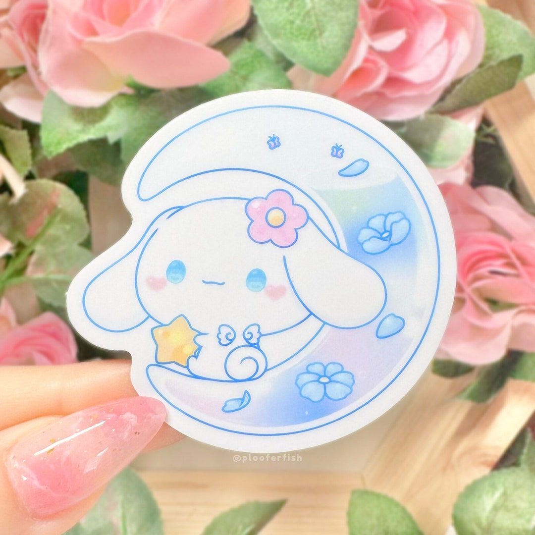 White Fluffy Cinna Dog on the Moon Stickers | BUY 3 GET 1 FREE | Cute ...