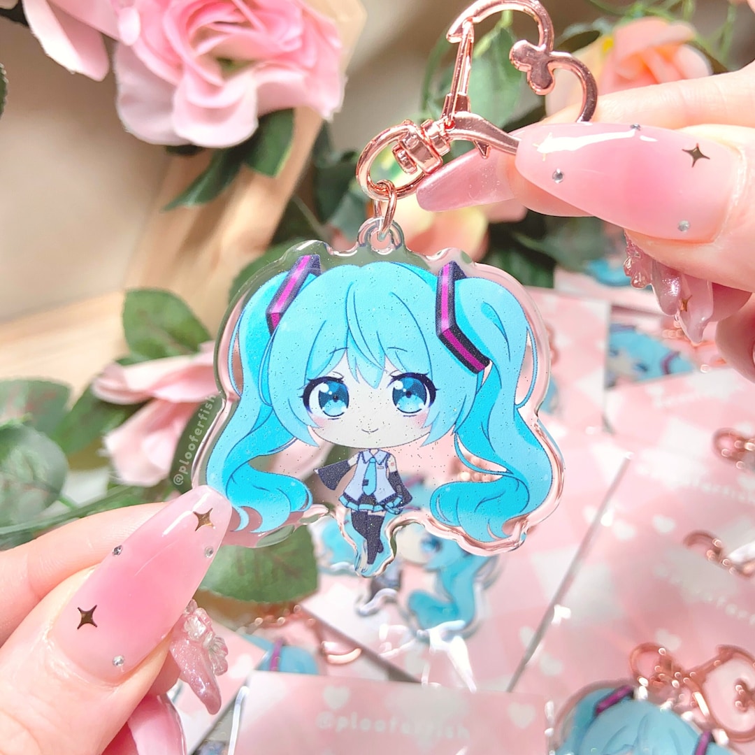 Hatsune Miku Glitter Acrylic Charms | Double-sided Keychain | Anime ...