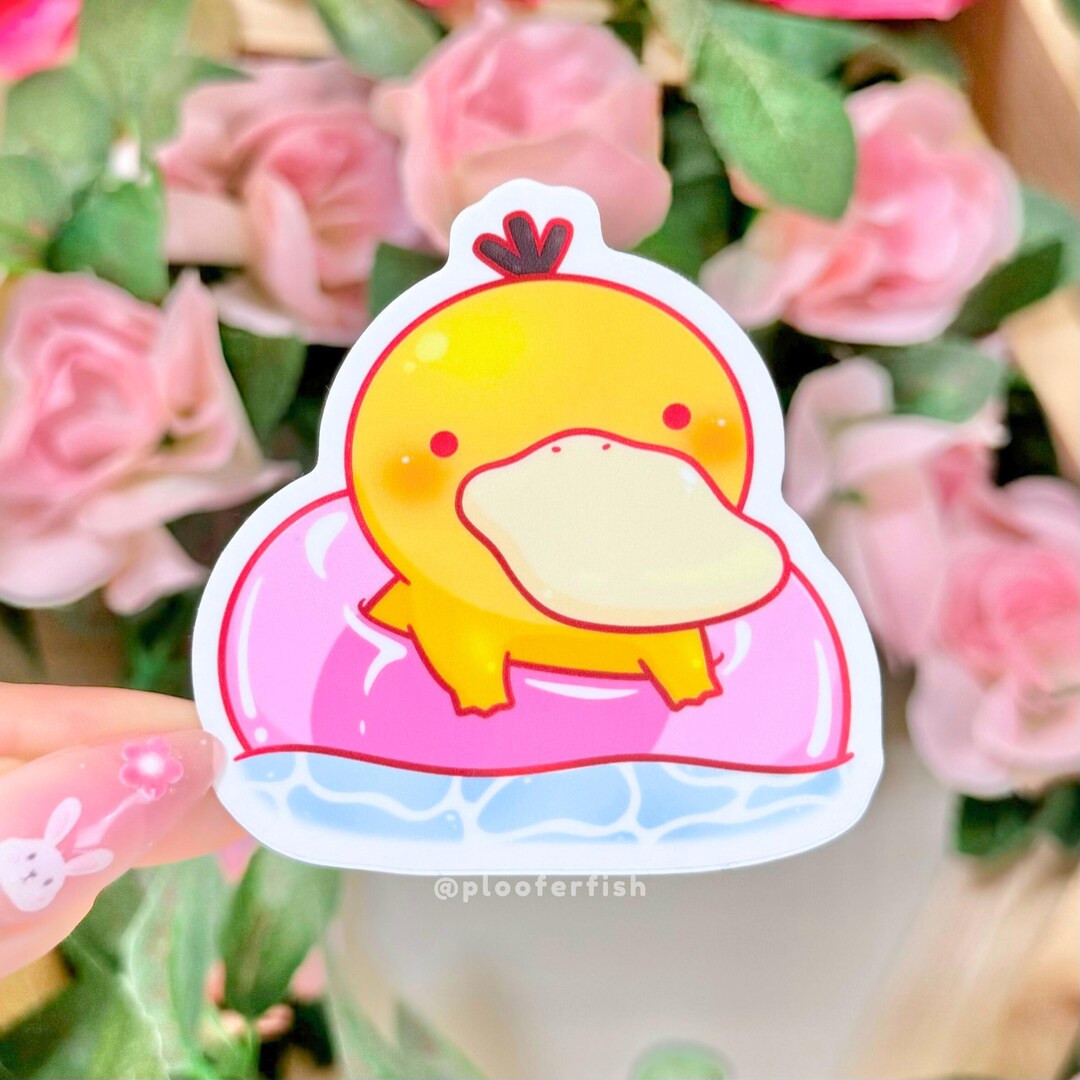 Psyduck in a Floatie Stickers | BUY 3 GET 1 FREE | Cute Glossy ...