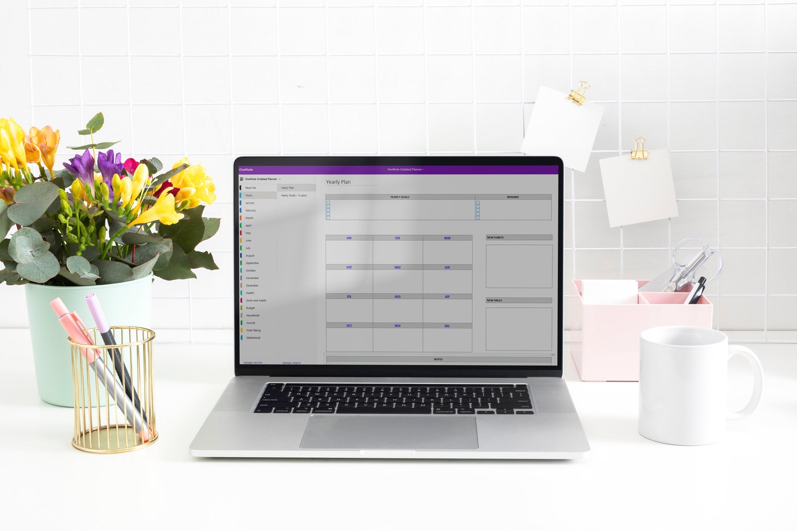 Onenote Digital Planner Undated HYPERLINKED Onenote Planner - Etsy