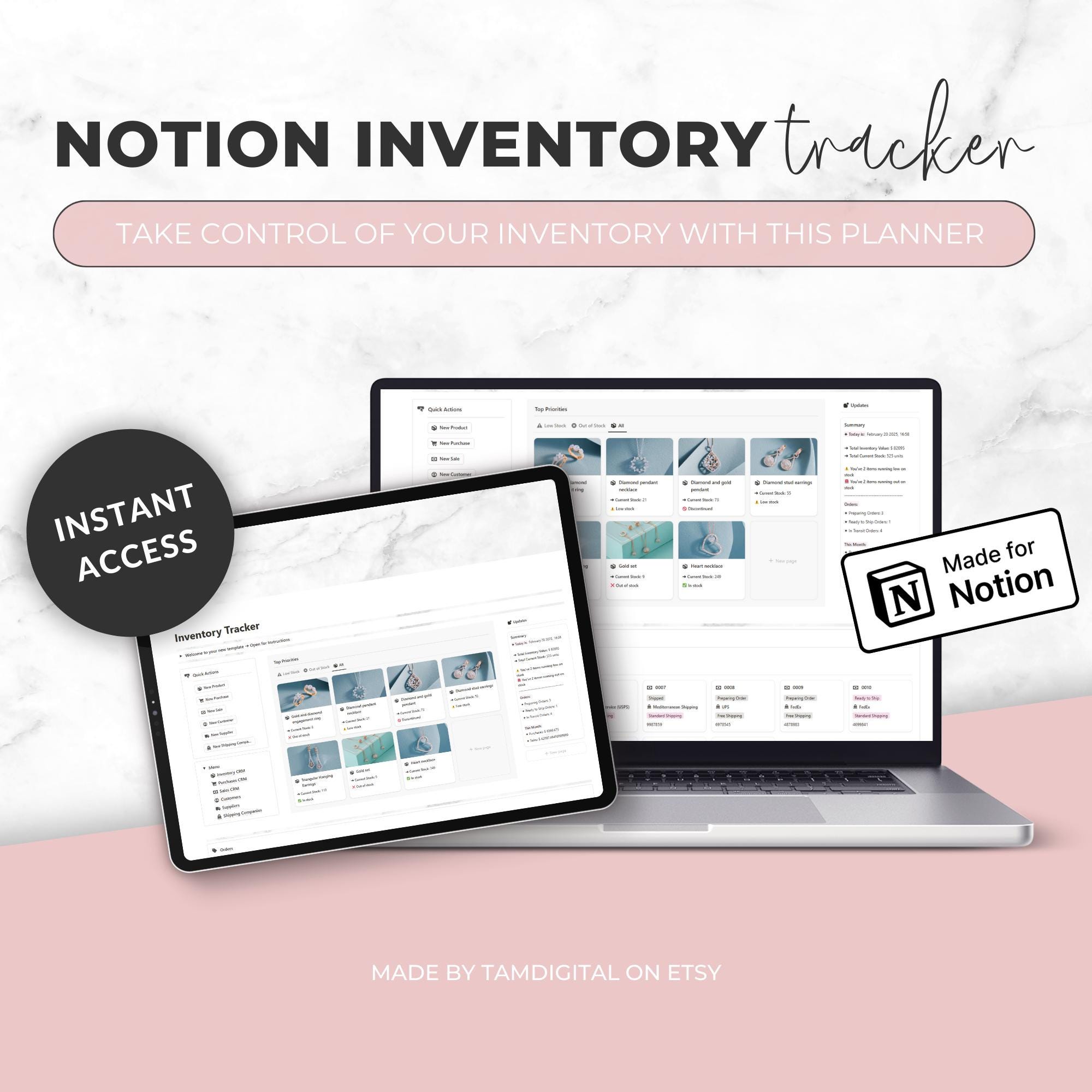 Notion Inventory Tracker Template | Ecommerce Inventory Management ...