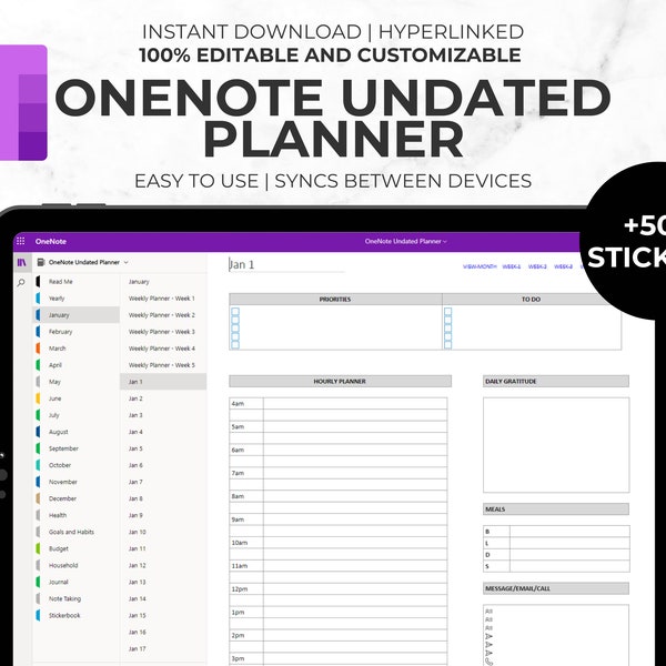 Onenote Template - Etsy