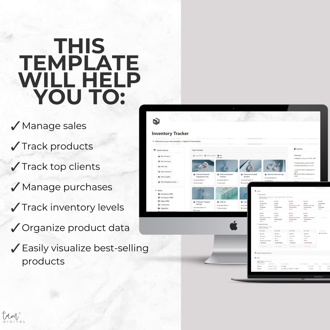 Inventory Tracker Notion Template, Inventory Notion Dashboard ...