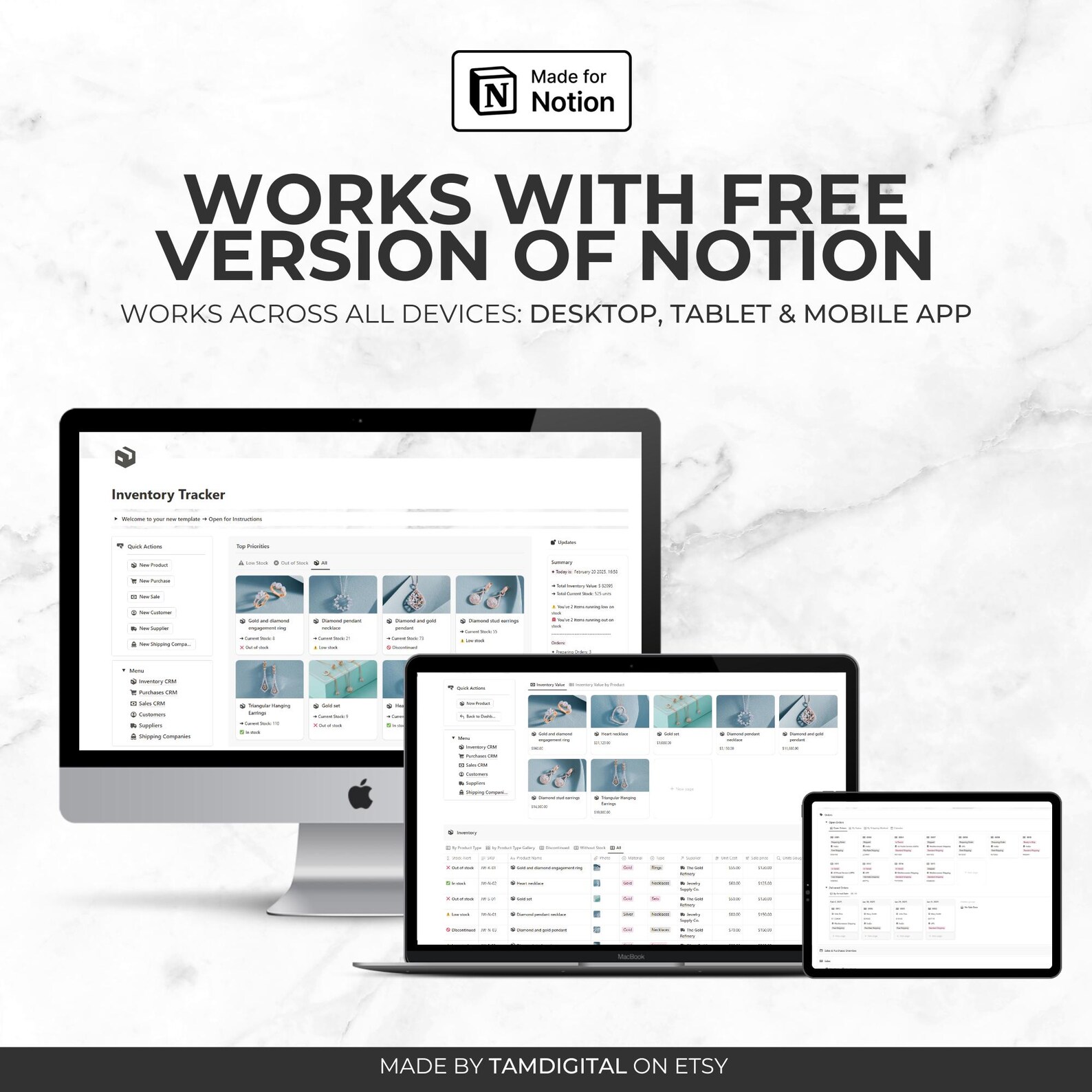 Inventory Tracker Notion Template, Inventory Notion Dashboard ...