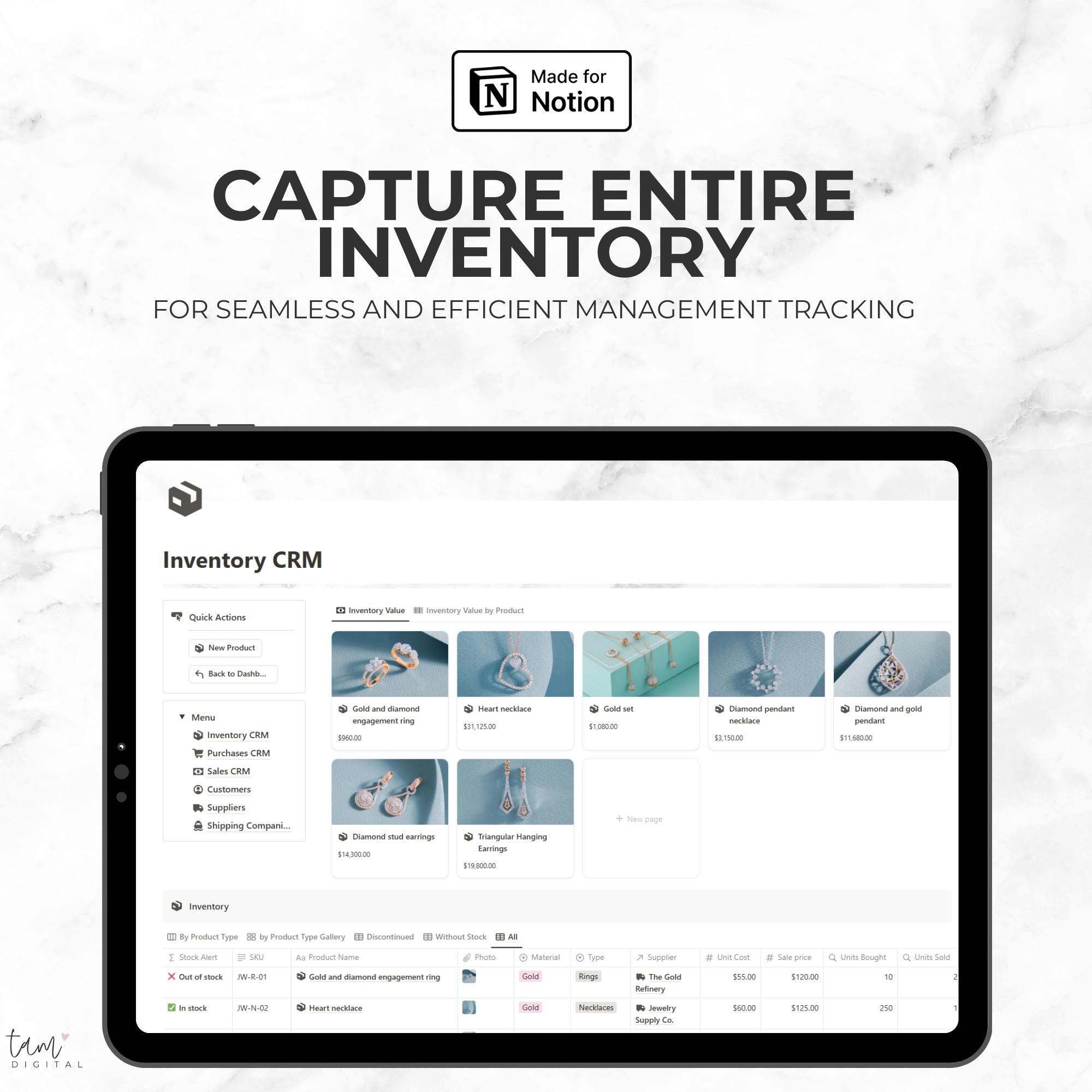 Inventory Tracker Notion Template, Inventory Notion Dashboard ...