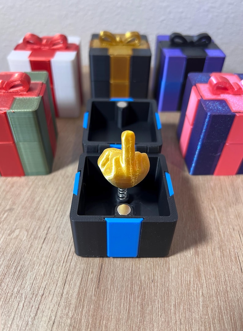 Gift Box Surprise Middle Finger (customizable Text) - Etsy