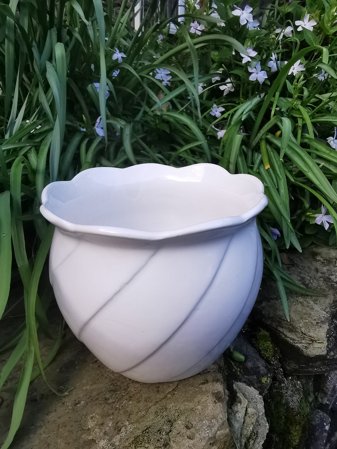 Vintage 80s/90's Medium Sized Plant Pot Indoor Planter Fluted - Etsy