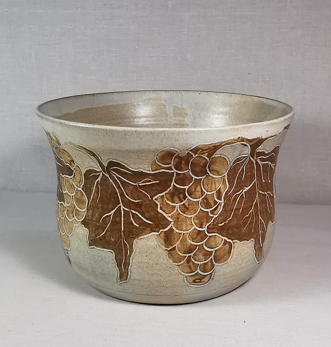 Vintage Grapevine 80s Large Plant Pot Indoor Planter - Etsy