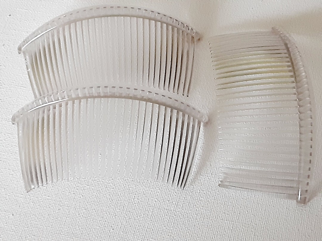 Extra Large Clear Curve Side Hair Comb Barrette Ponytail Holder 4 Long ...