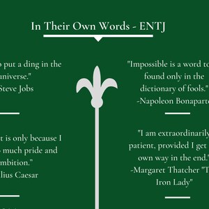 ENTJ Quotes From Famous Entjs - MBTI Art Poster - Etsy
