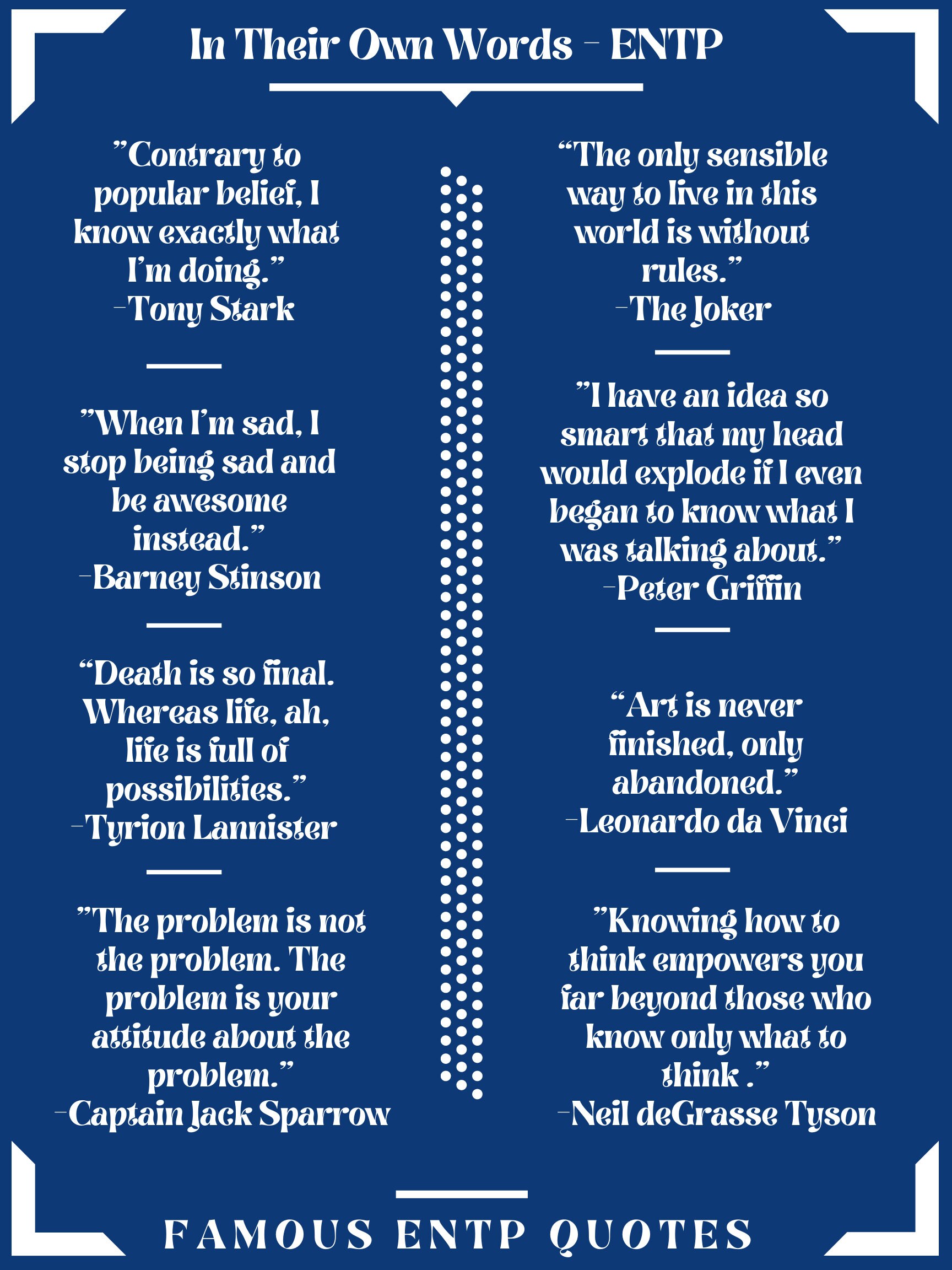 ENTP Quotes From Famous Entps MBTI Art Poster - Etsy