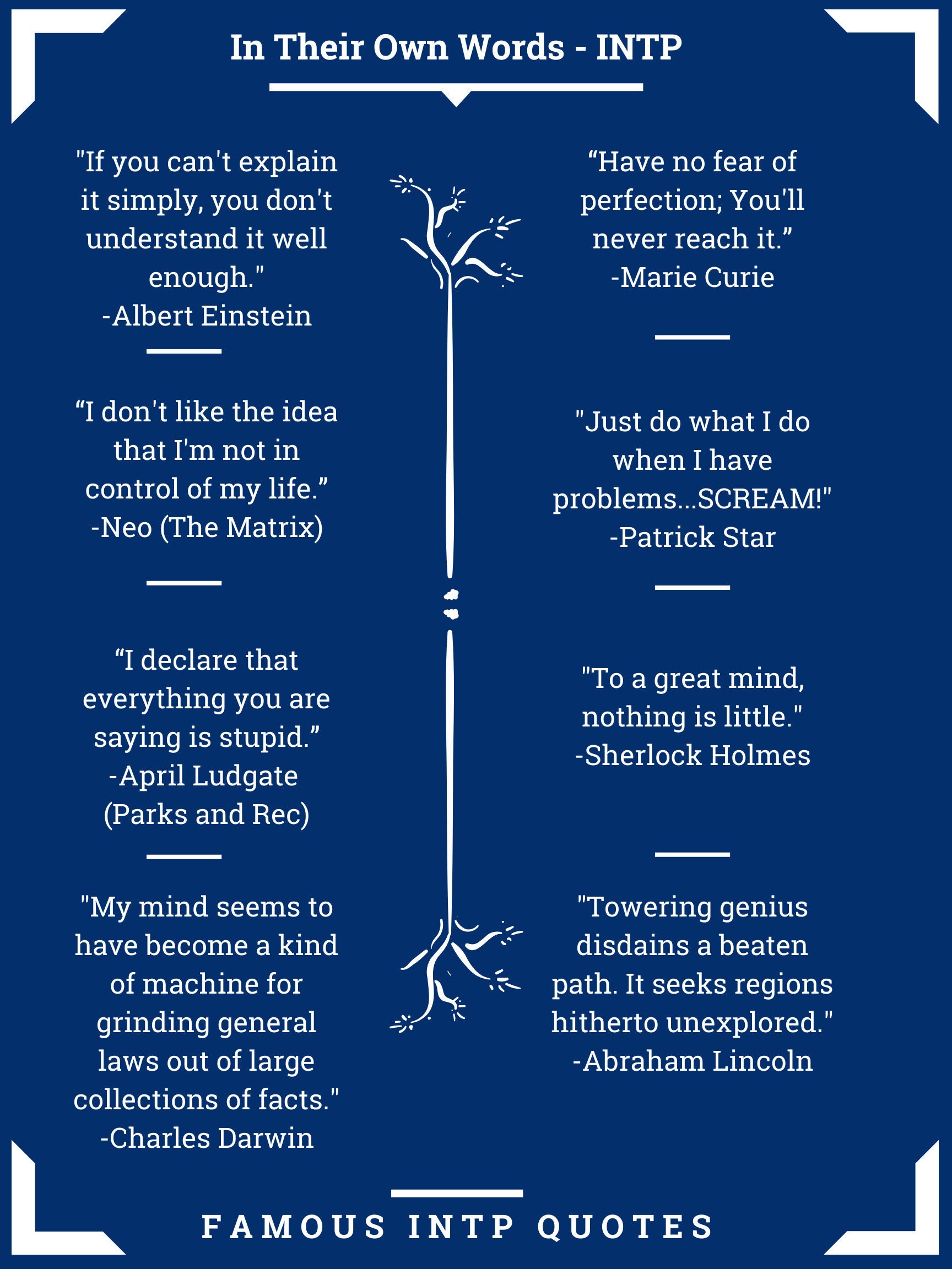 INTP Quotes from Famous INTPs MBTI Art Poster - Etsy Polska