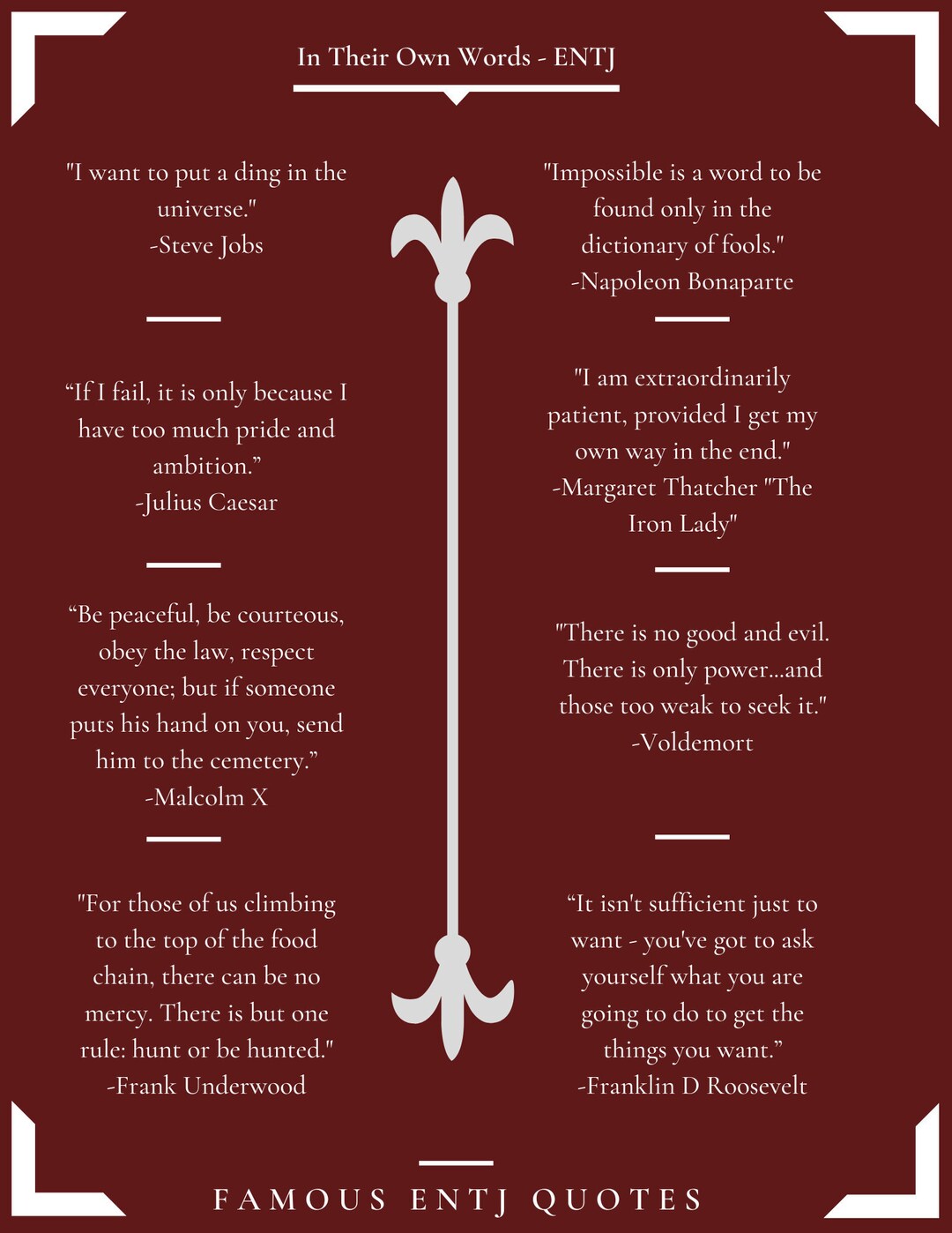 ENTJ Quotes From Famous Entjs - Etsy