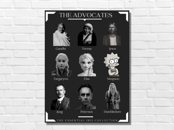 The Essential Advocates INFJ Collection MBTI Wall Art - Etsy