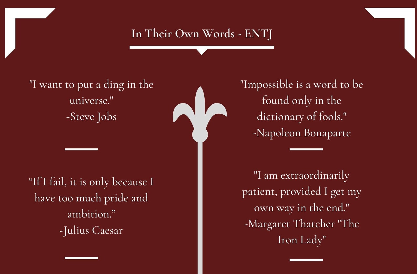 ENTJ Quotes From Famous Entjs - MBTI Art Poster - Etsy